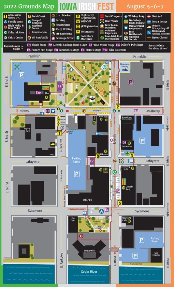 Festival Map - Iowa Irish Fest